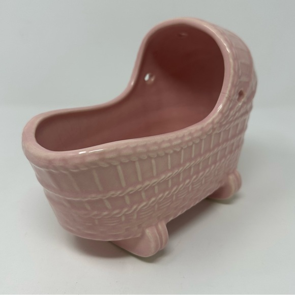 Mccoy | Accents | Vintage Mccoy Pottery Baby Bassinet Crib Planter Pot ...